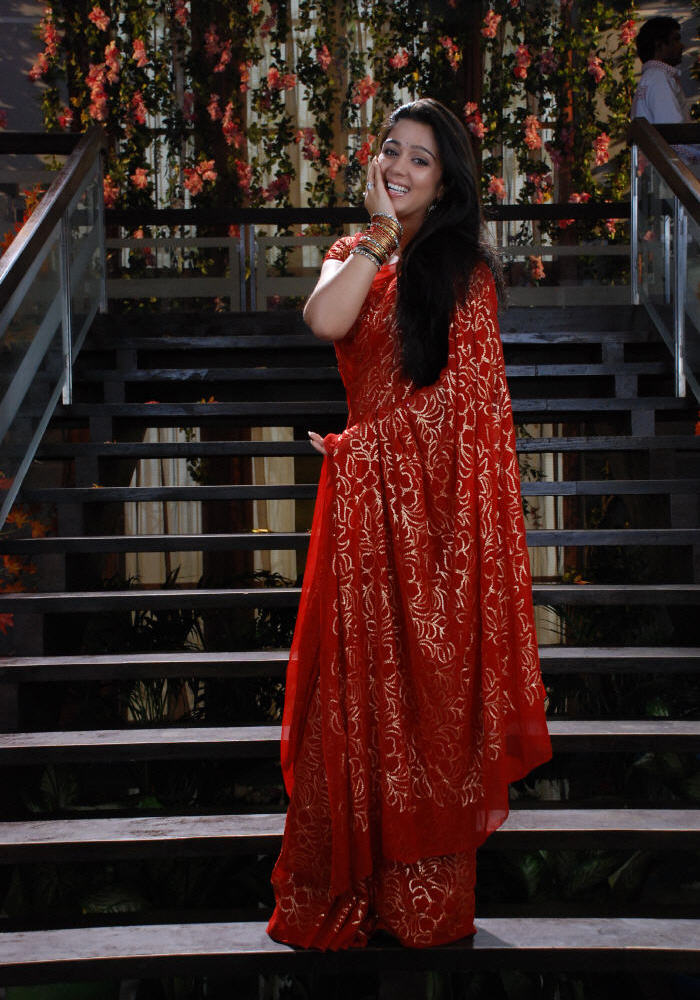 INDIAN ACTRESS: Charmi Kaur full backless red saree in latest Telugu ...