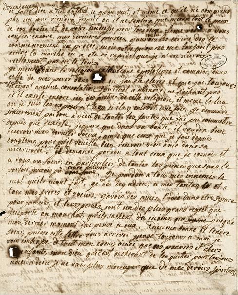 All The Days Ordained: Marie Antoinette's last letter