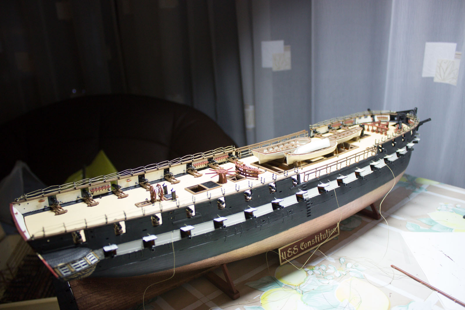 Sailing Ship Models: USS Constitution - Finishing Lifeboats