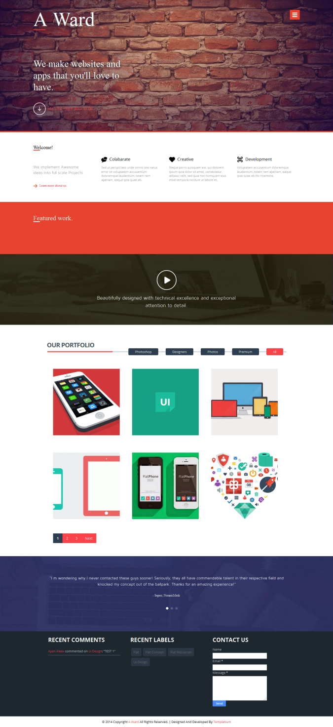 A Ward Responsive Blogger Template | Nulled Clone Script