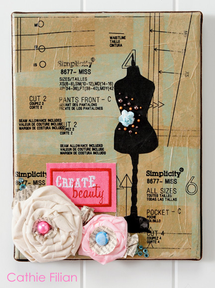 Cathie Filian: Collage This: Sewing Pattern Paper Collage