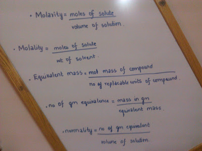 Isolated System: Formula's of Molarity, Molality, Equivalent mass, no ...