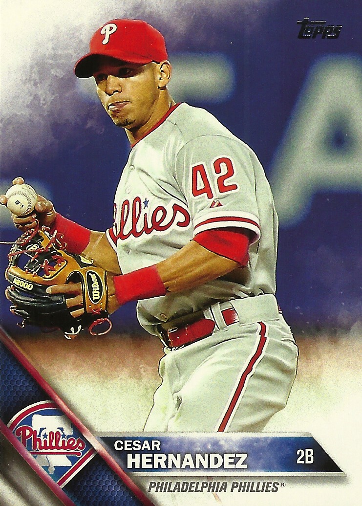The Phillies Room: 2016 Topps #421B Cesar Hernandez (#42 Photo Variation)