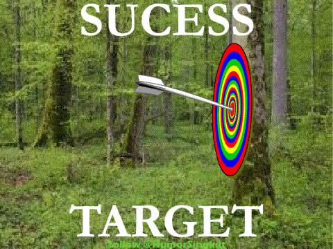 Gambar animasi PANAH bergerak ke TARGET Plus Background