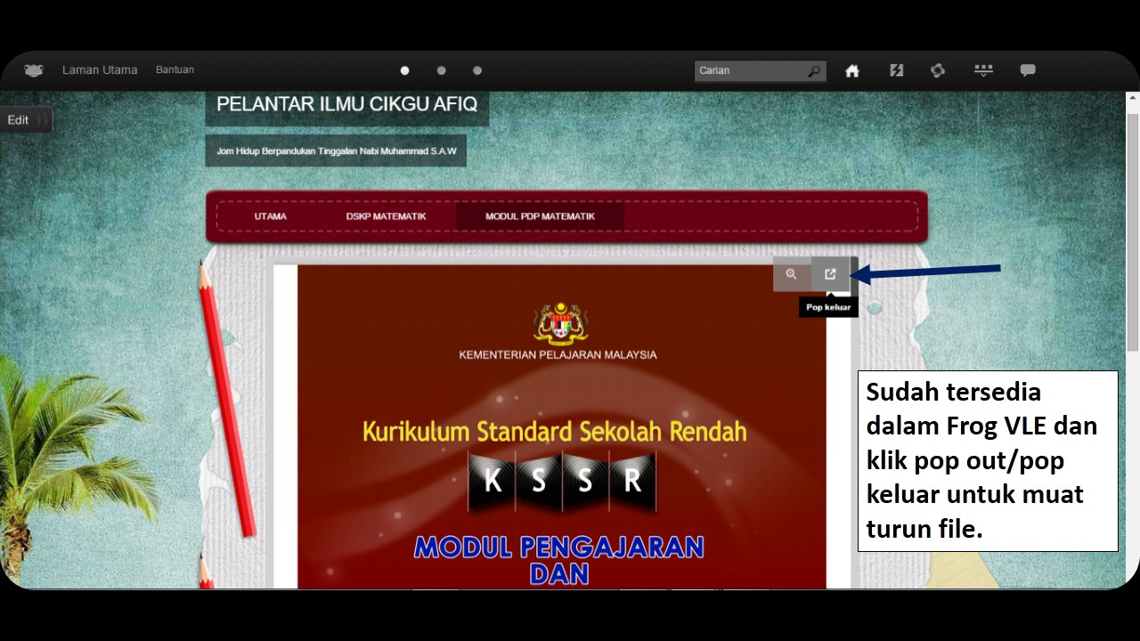 (TUTORIAL) : Embed DSKP & MODUL format PDF dalam Laman Frog Vle (Tutorial)