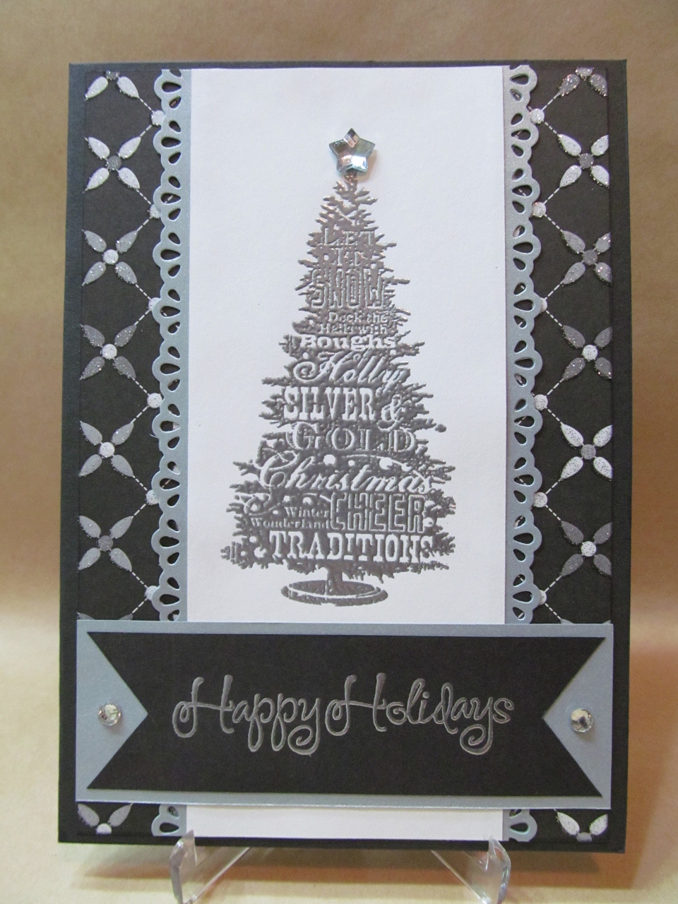 Savvy Handmade Cards: Silver Christmas Tree Card