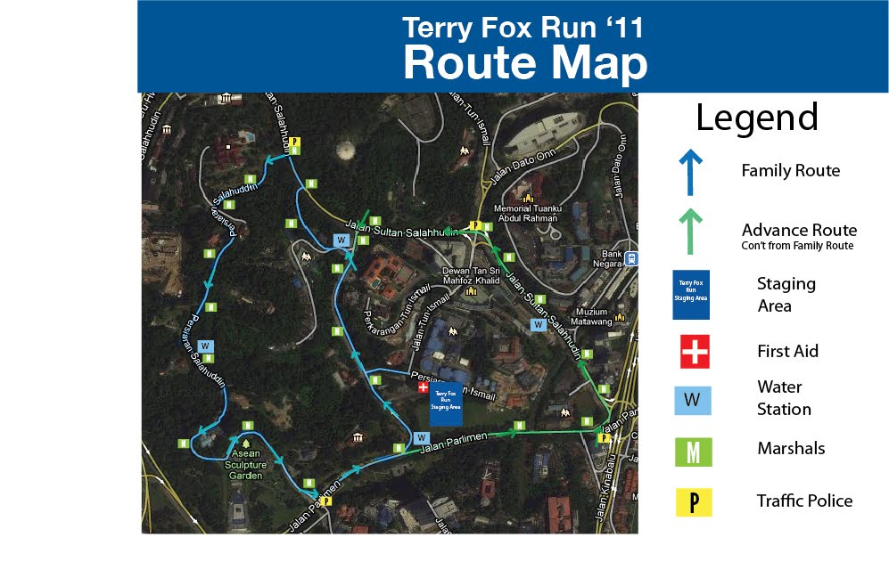 Spectrum of life: Terry Fox Run KL 2011 - Update 3 (Route Map)