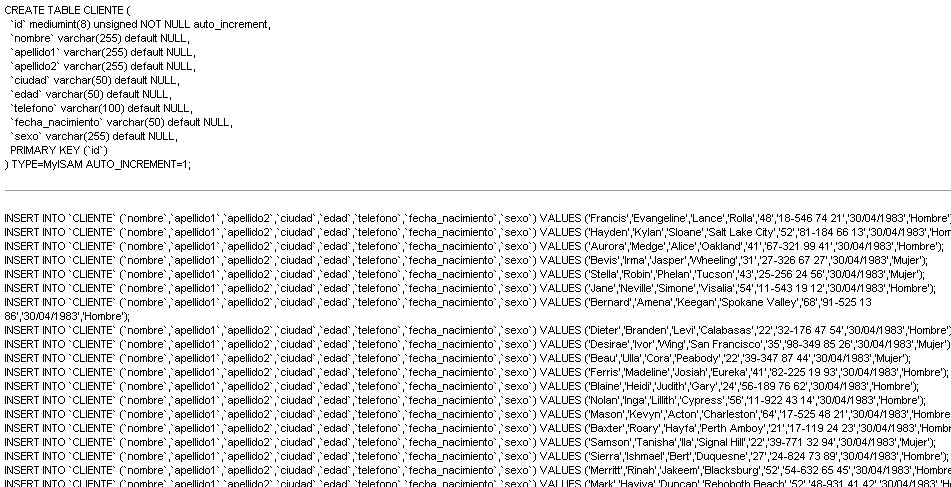 Cocoinformatik: Generador de datos: GenerateData.com