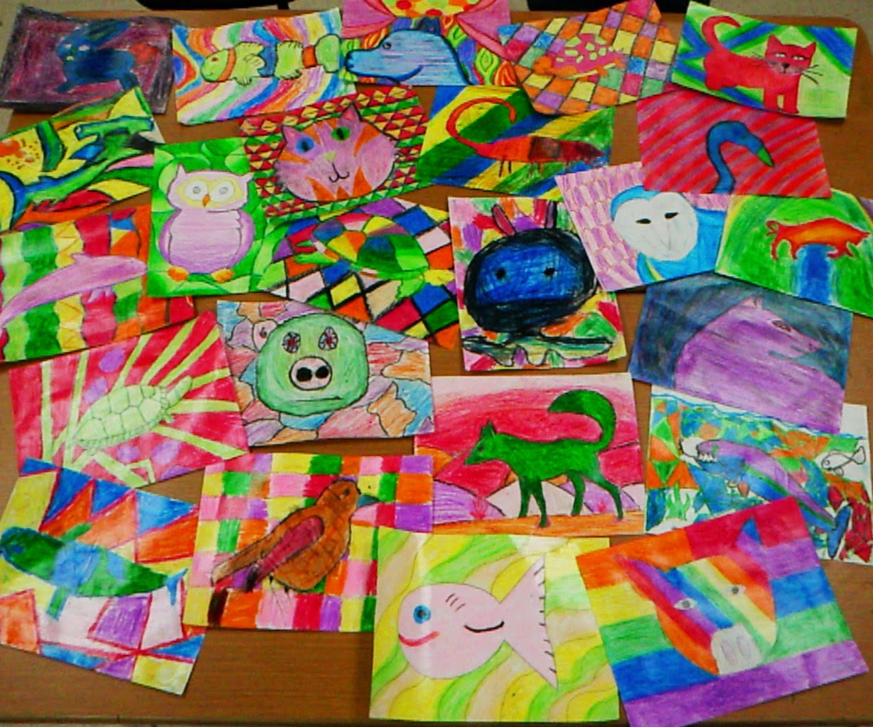 Jerdee's Art Classes: Animals in Art: Oil Pastel Drawings