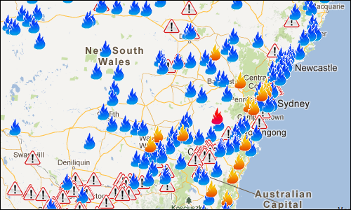 #All-things-spatial: Australian bushfire alerts maps