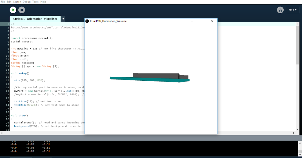 Arduino-er: Arduino/Genuino 101 CurieIMU Orientation Visualiser