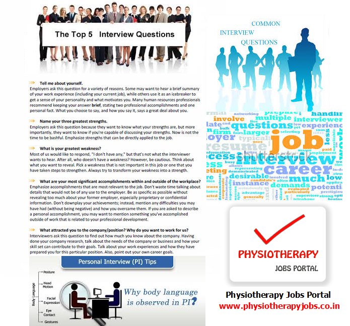 Physiotherapy JOBS: The Top 5 Common Interview Questions