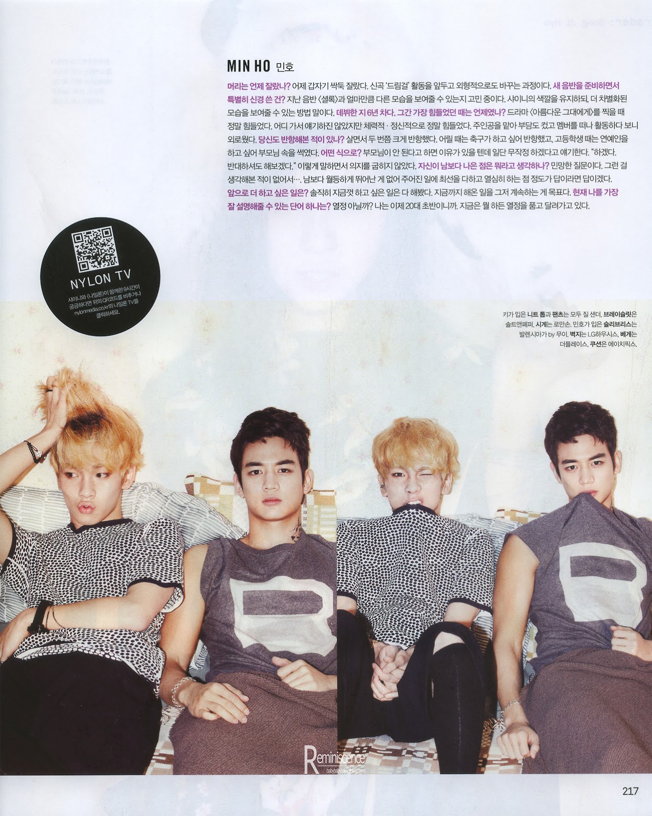 SHINee Covers Nylon Magazine's March Issue- HQ Scans + English Trans + BTS