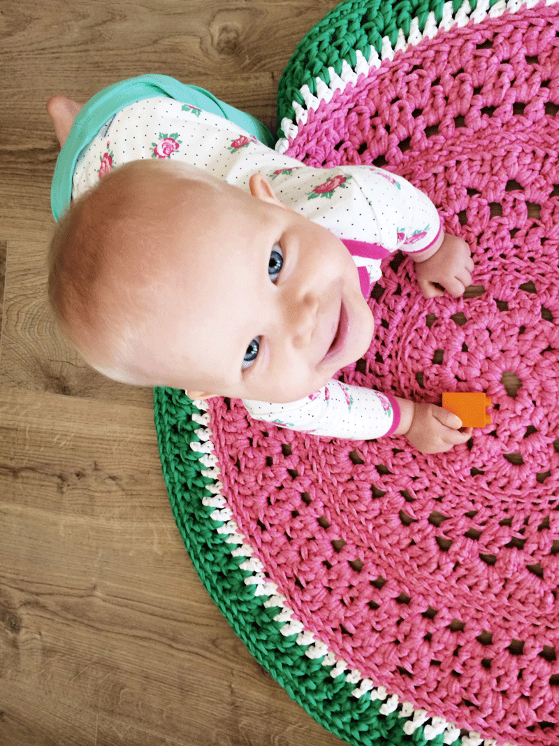 Crochet Watermelon Rug | Yellow Dandy
