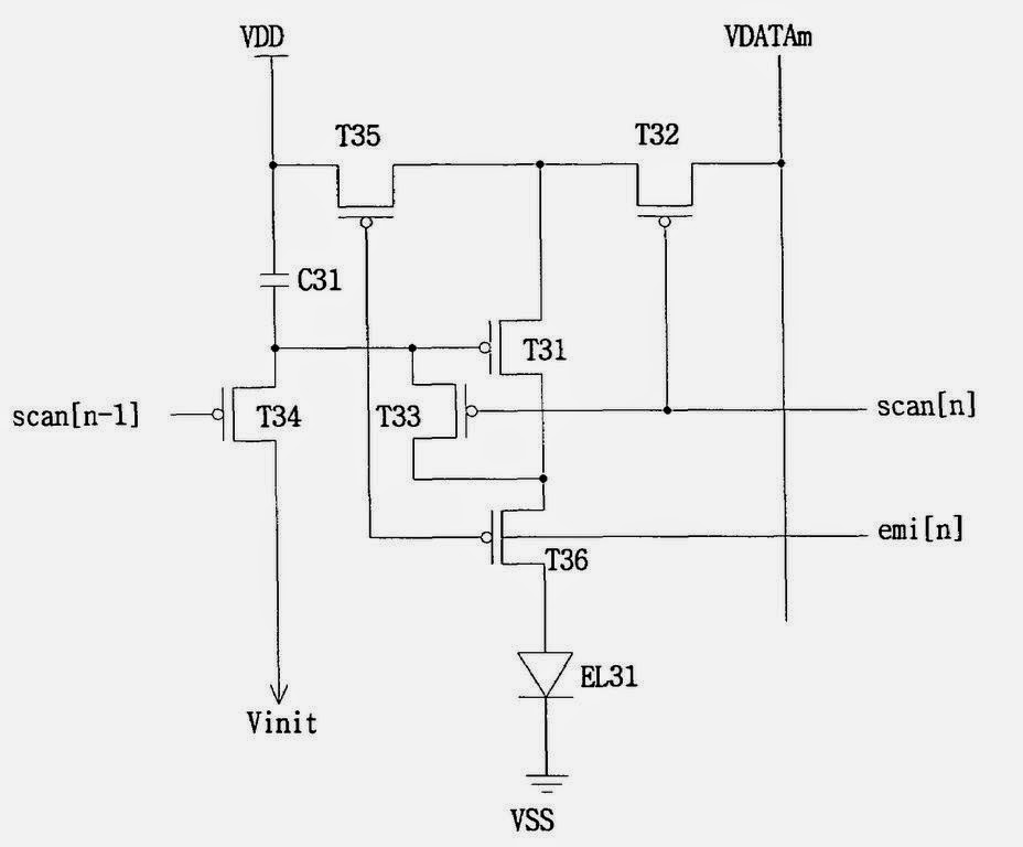 PATENT TECH ANALYSIS (OLED): US 7414599 B2 OLED Vth 보상회로 (6T1C ...