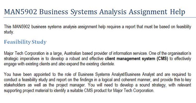 My Assignment Help | Australia Assignment Help | Academic Writing: MAN5902 | Business Systems ...