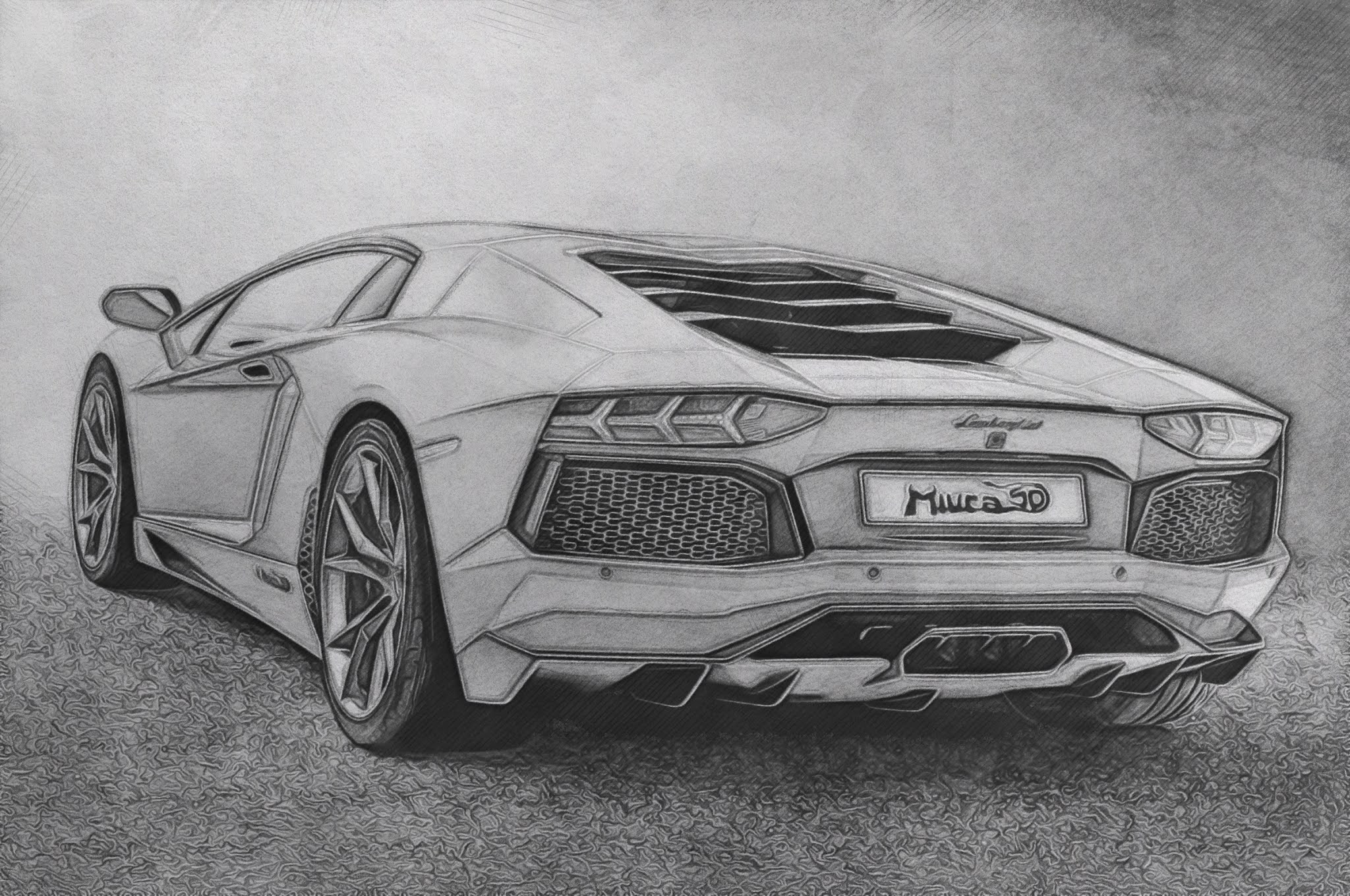 2016 Lamborghini Aventador Miura Homage Sketch Drawing - Car Drawing Blog