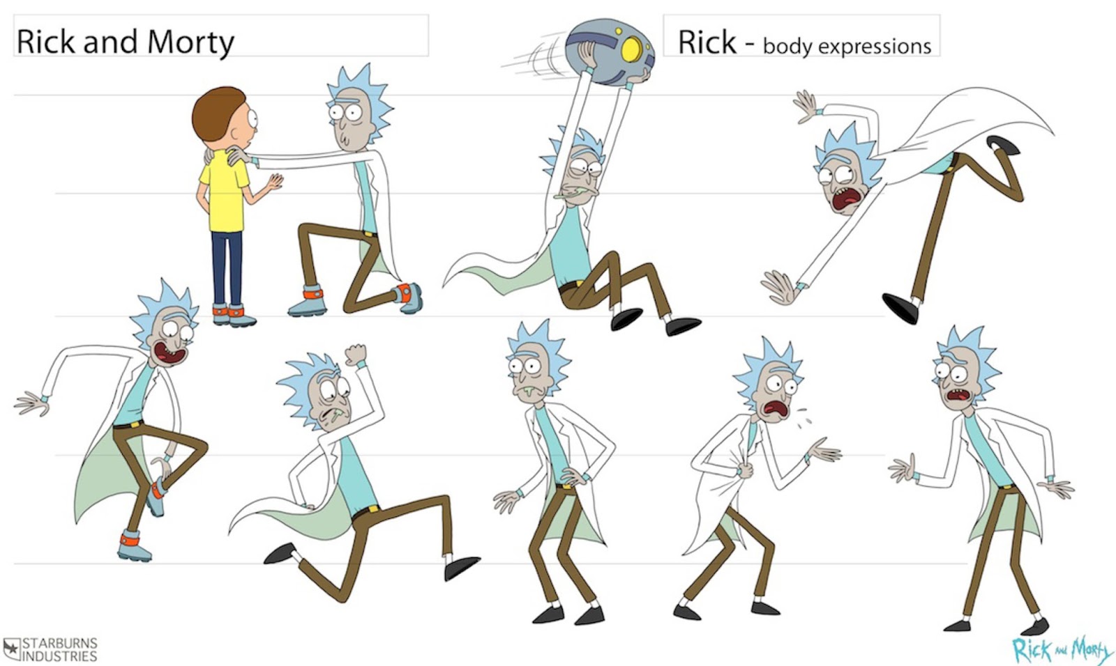 Cartoon Concept Design: Rick and Morty Animation Model Sheets