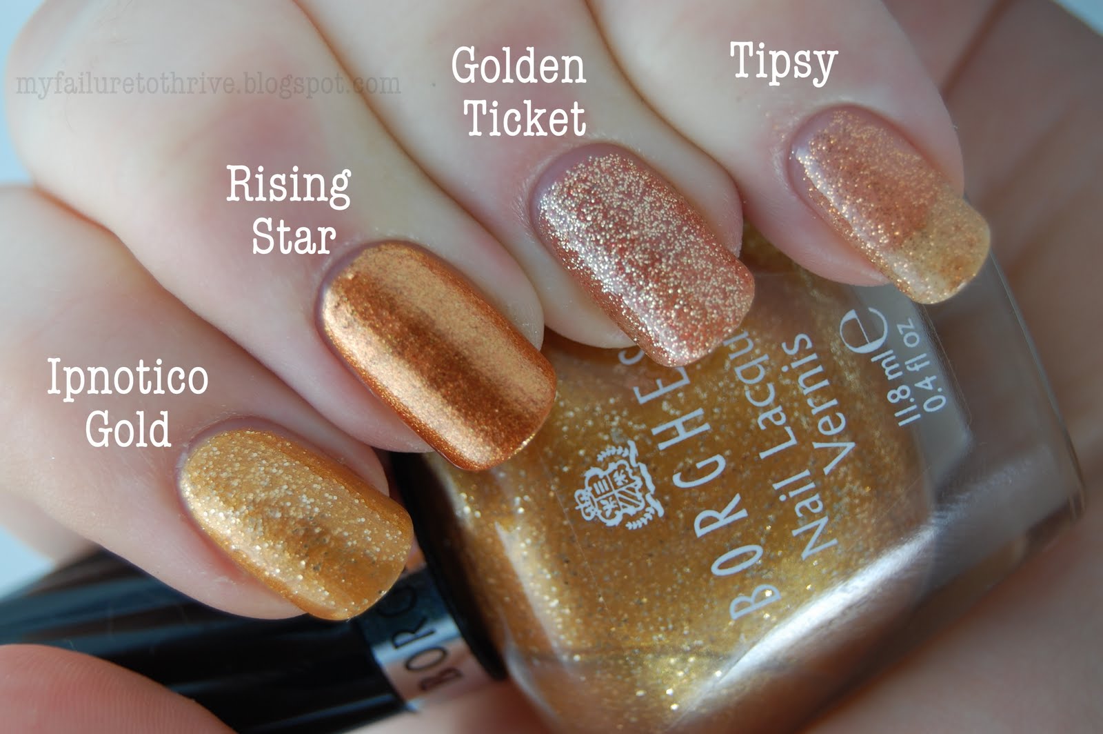Failure to Thrive: Gold Polish Comparison Swatches Part 1