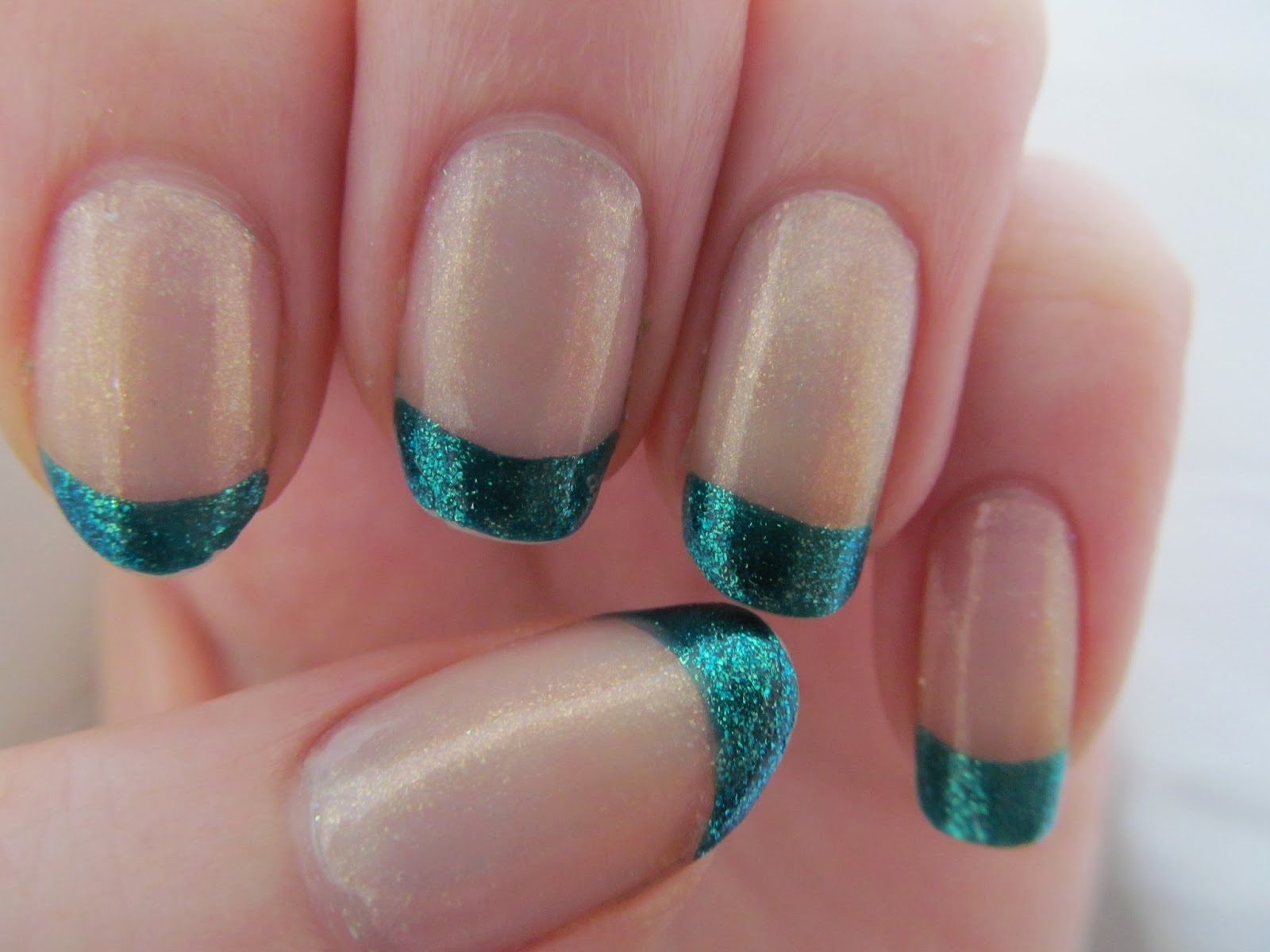 Ela Prima Polish: Teal French Manicure