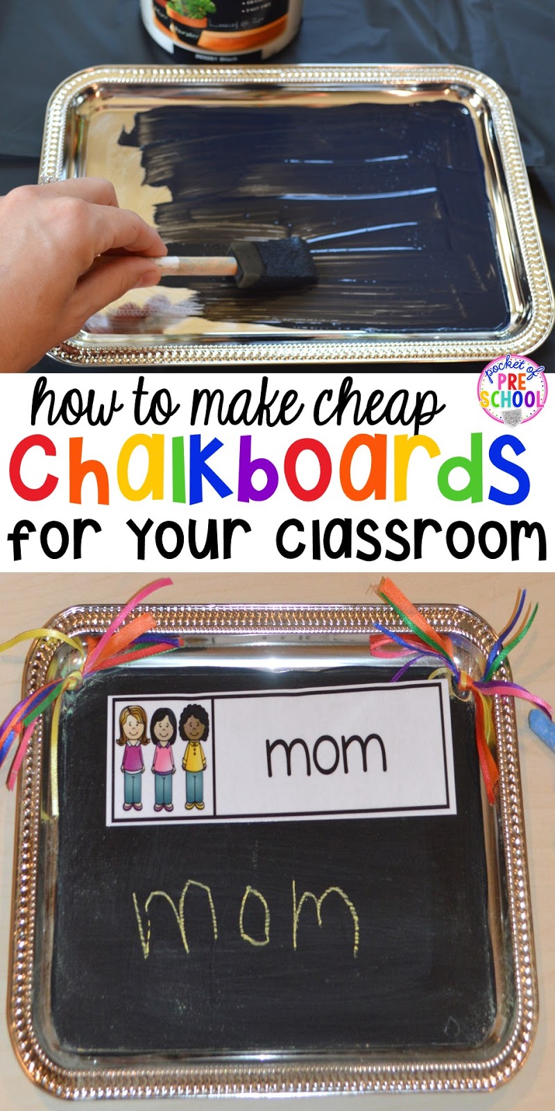 DIY Student Chalkboards using Trays from the Dollar Store - Pocket of ...