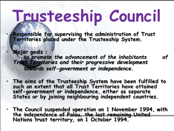 THE TRUSTEESHIP SYSTEM - United Nation Organisation