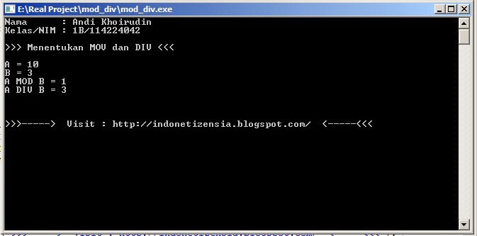 LetsGoBlog: Delphi : Penggunaan MOD dan DIV