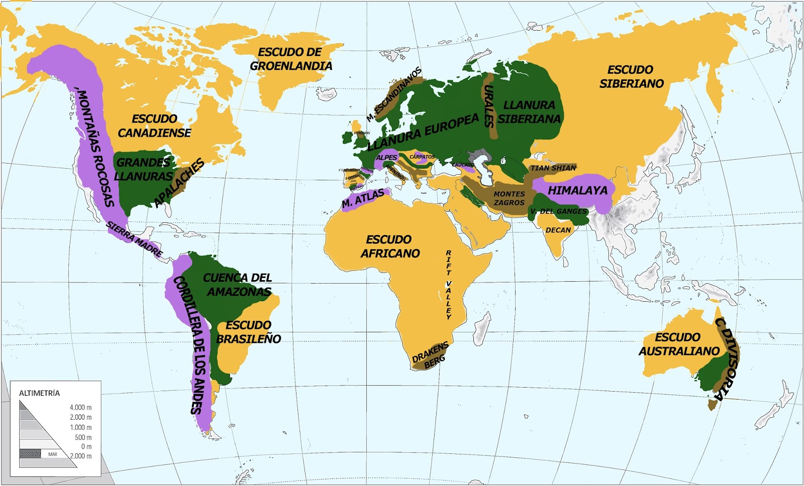 Geografía y Economía: Principales relieves y ríos