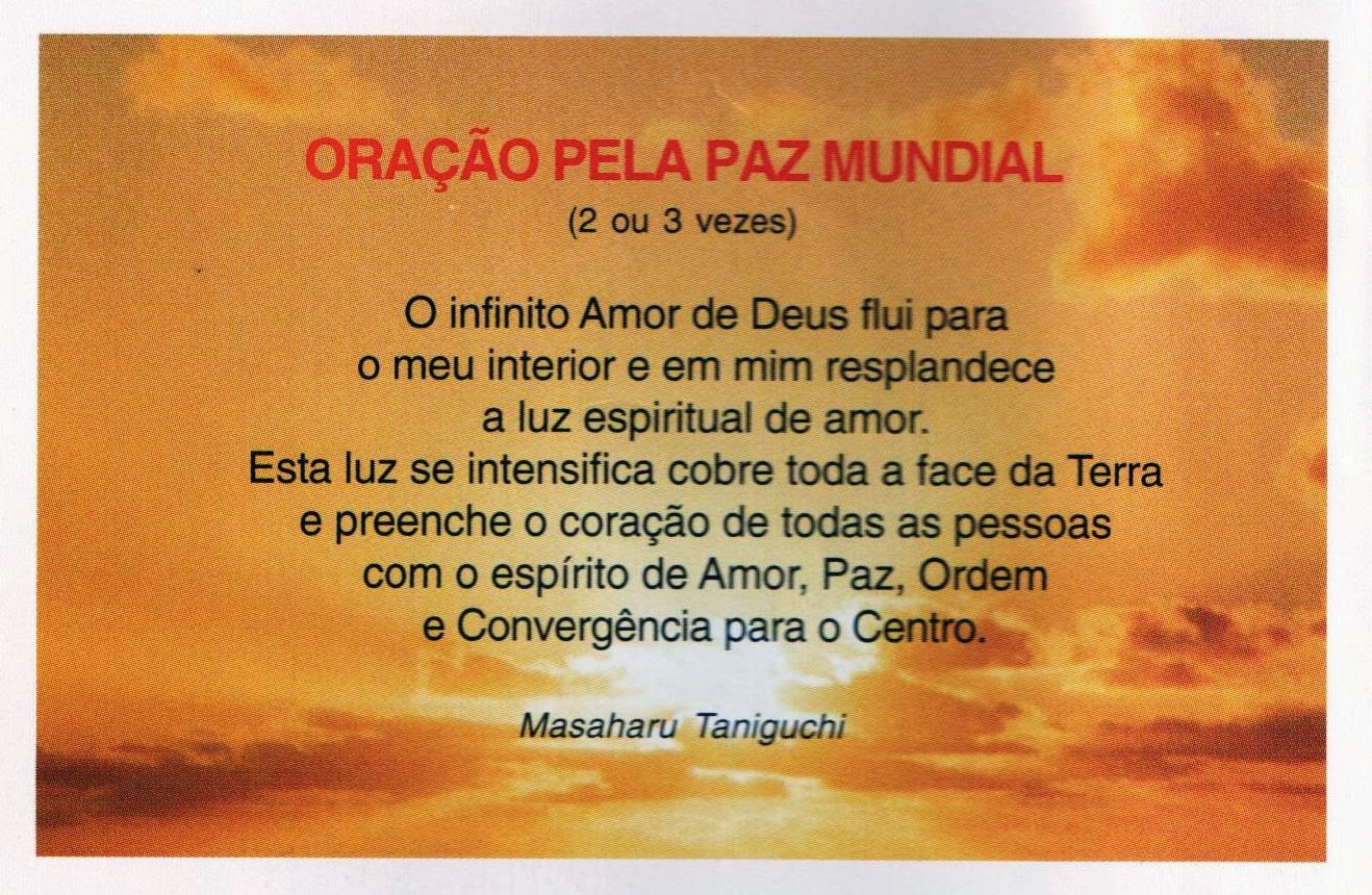 Div. ROSACRUZ Jequié: DIA DE ORAÇÃO PELA PAZ - 27 de outubro