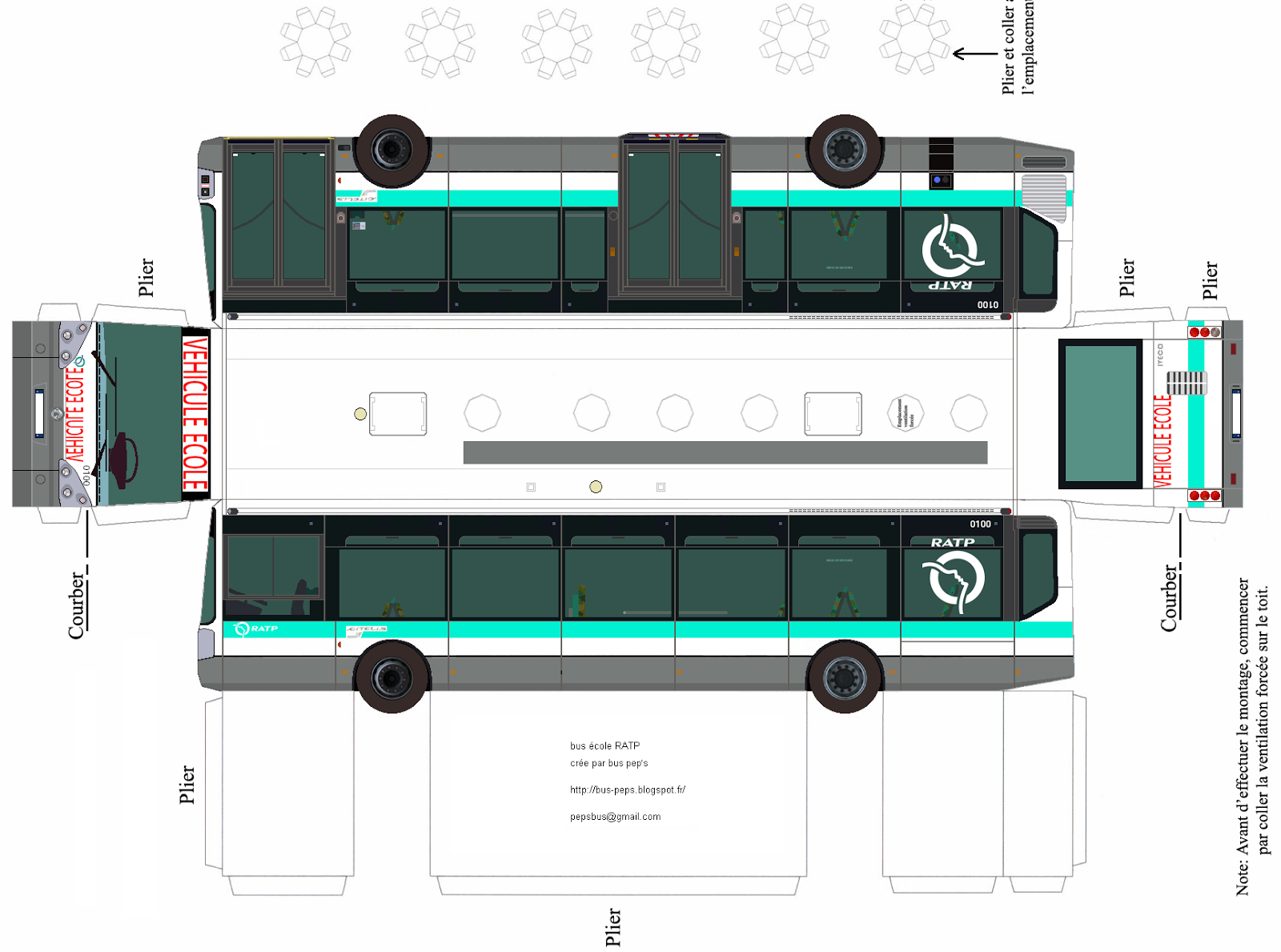 maquette papier: Bus RATP
