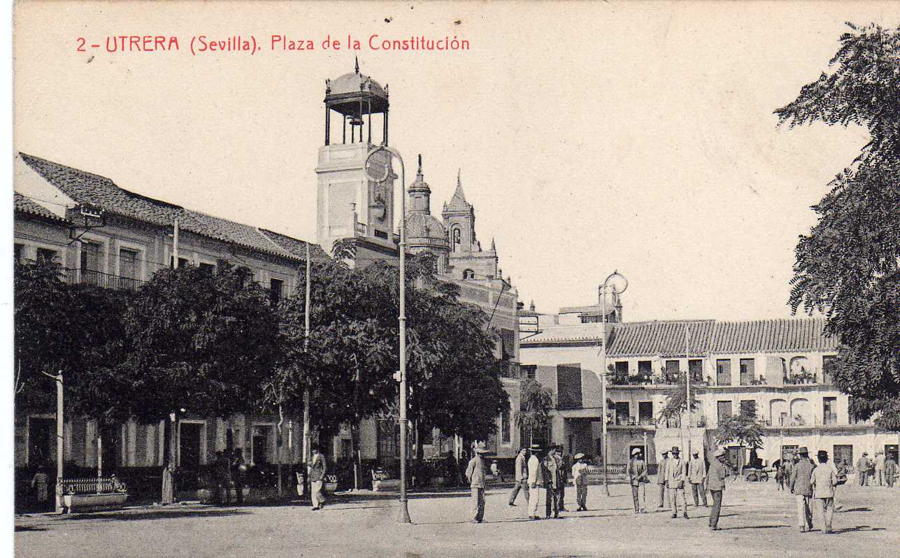 POSTALES ANTIGUAS DE UTRERA: Nº 2.-THOMAS-CURADO BENET, PLAZA DE LA ...