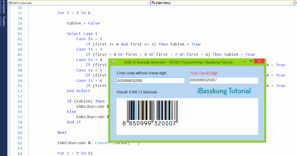 Visual Basic .Net Programming How to Create EAN-13 Barcode Generator
