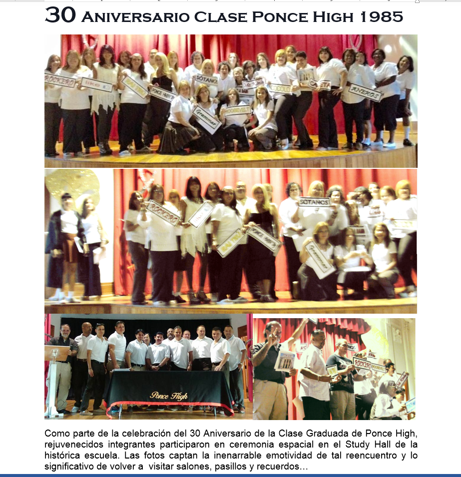 Gerardo: Clase Ponce High 1985 y más allá: ¡Estamos Vivos!