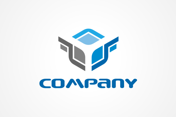 winged cube logo ~ free psd files