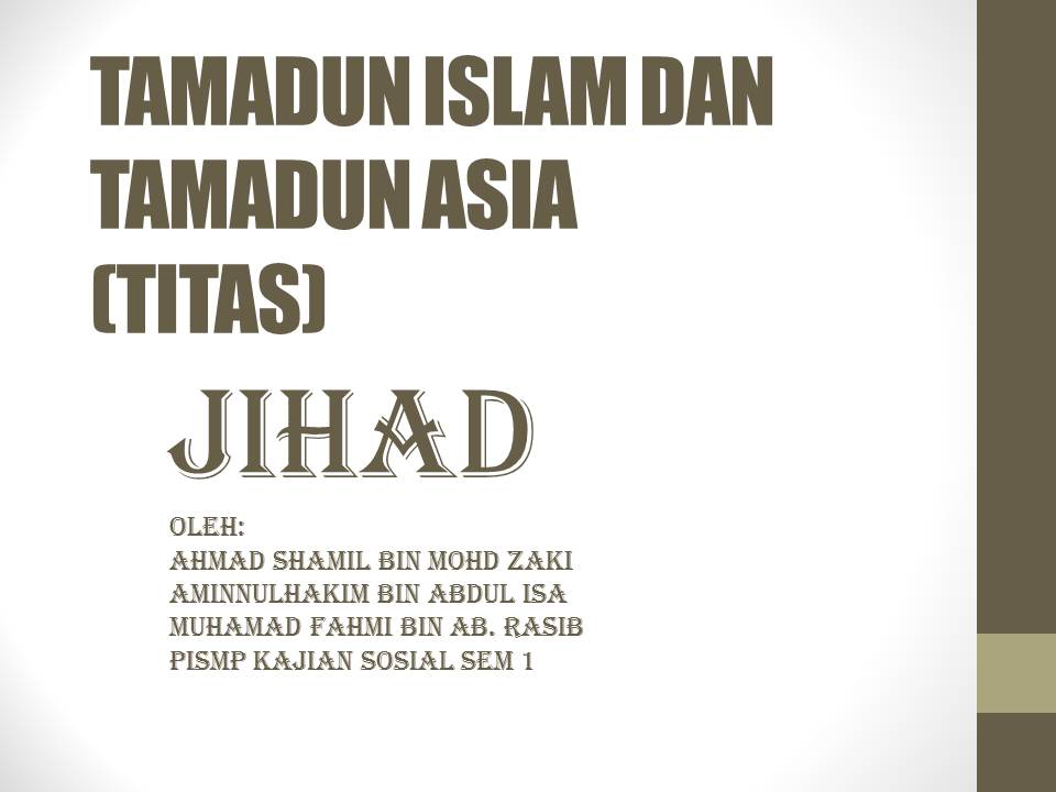 NoTa PISMP KS /:~...: TITAS : Konsep Jihad