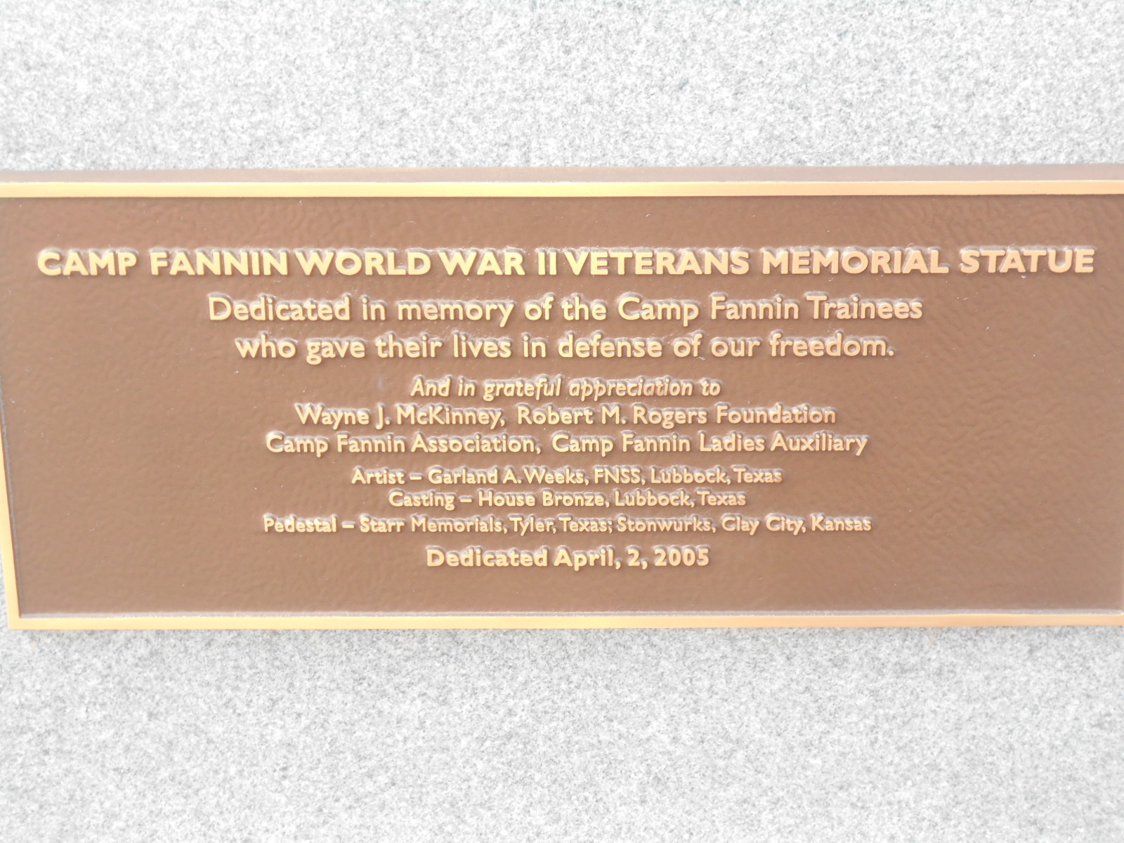 Weird WWII: Camp Fannin Memorial
