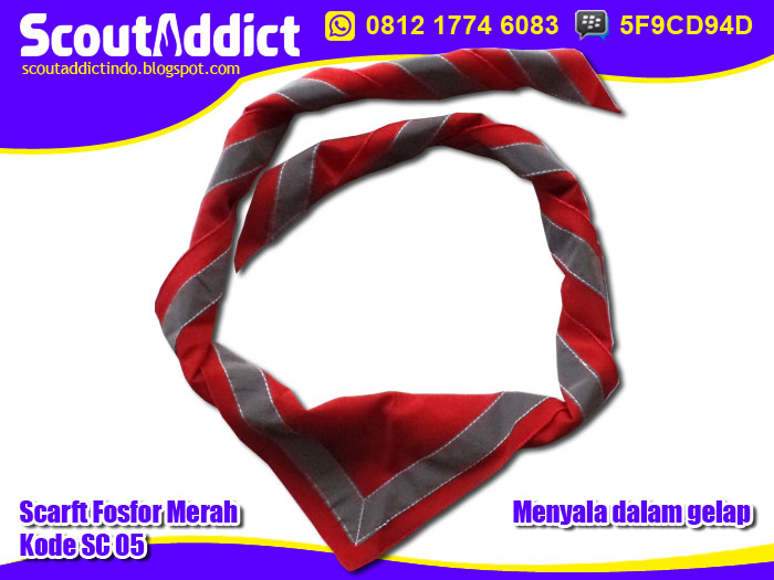 Scarf Fosfor Merah Kode SC05 | Bisa Menyala Dalam Gelap ~ Kedai Pramuka ...