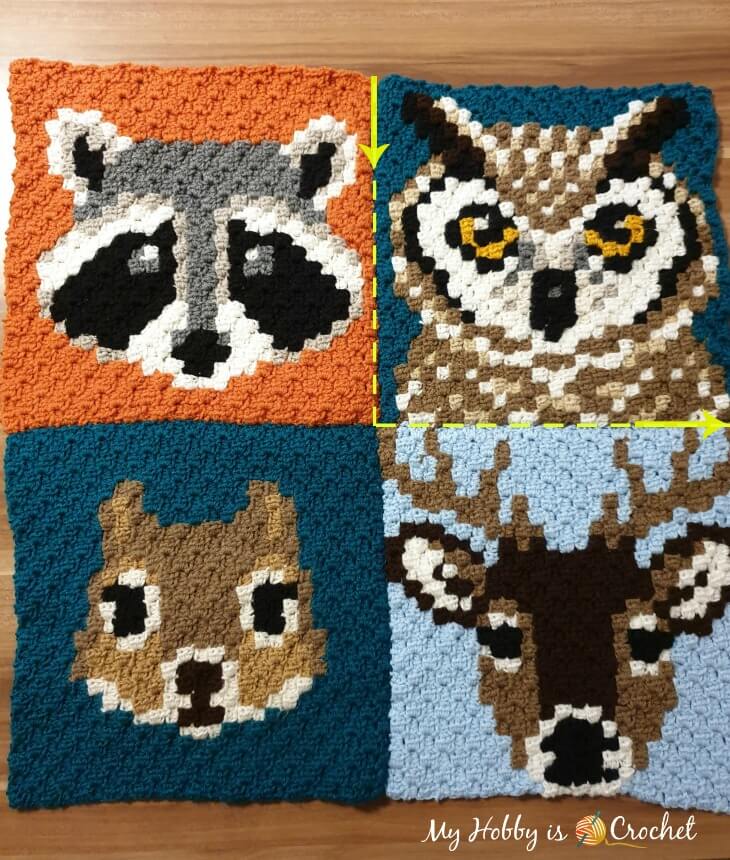 My Hobby Is Crochet: How to join the c2c Animal Blocks together ...