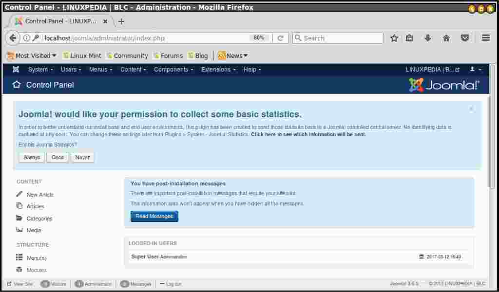 RUANG LINGKUP BELAJAR : Install Joomla Content Management System