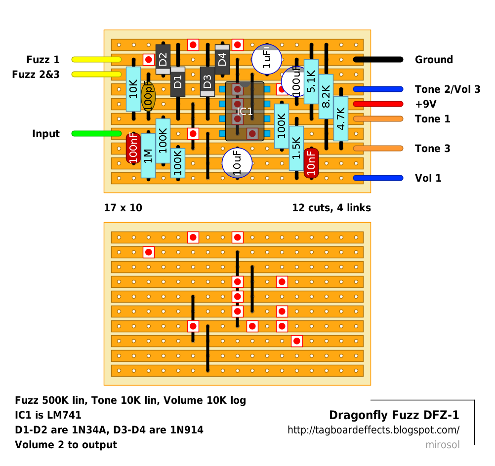 Guitar FX Layouts: Dragonfly Fuzz DFZ-1