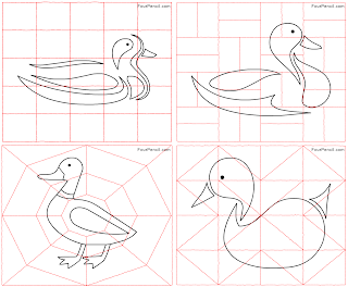 Four grid: Free printable Duck grid line drawing worksheet/activity for ...