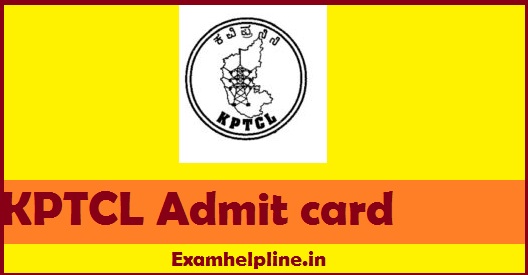 Admit Card of KPTCL Exam