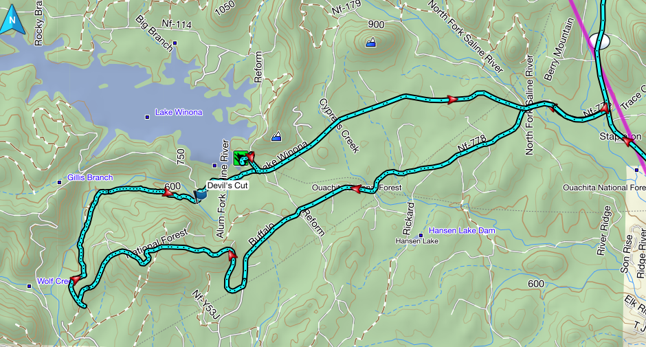 Trans-America Trail 2016: Post-5 map