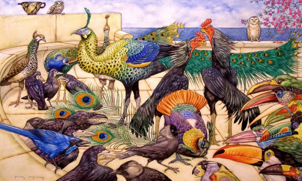 PEACOCK'S GARDEN: Angel Dominguez - Aesop's Fables : The Vain Jackdaw