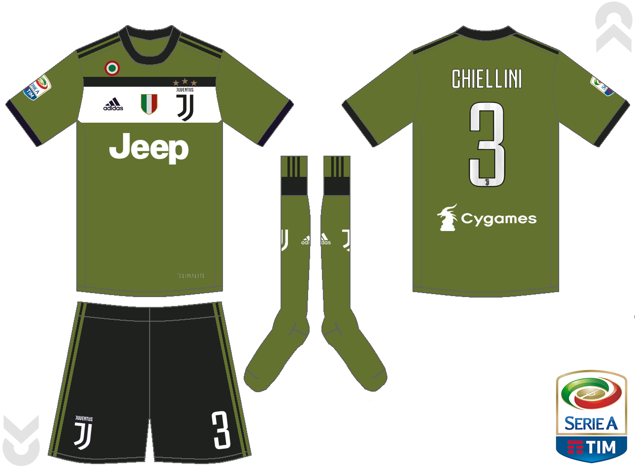 CKAr: Juventus 2017/18 (home, away UCL, third y GK)