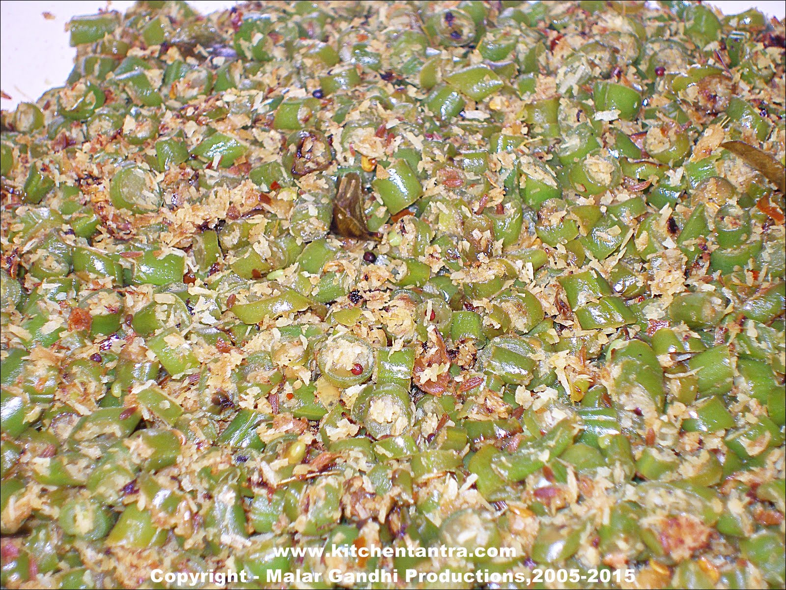 Beans Thoran / Green Beans and Coconut Stir-fry | Kitchen Tantra