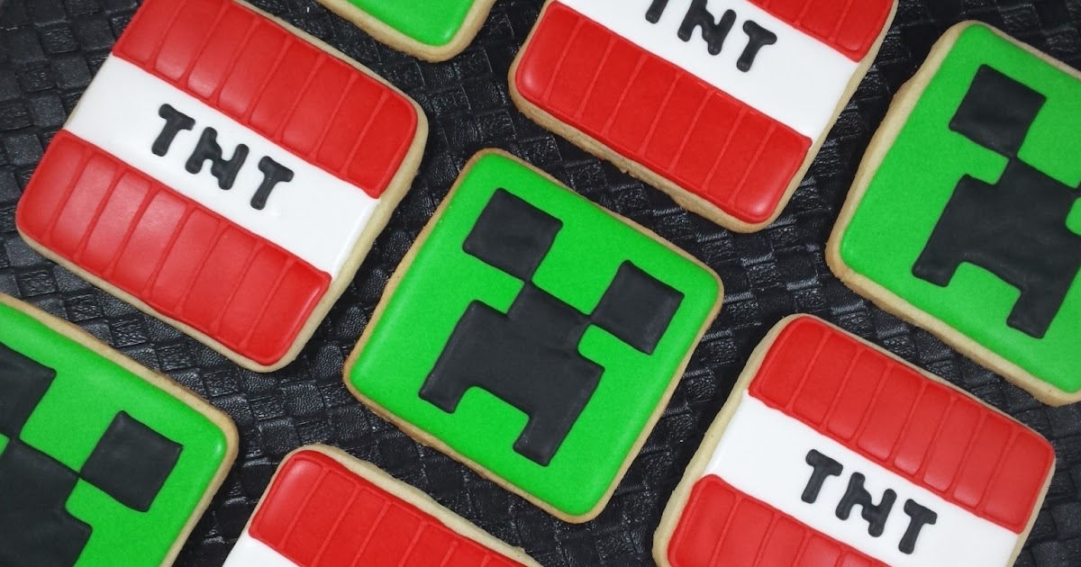 Sweet Handmade Cookies: Minecraft Creeper TNT Cookies