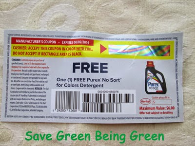 Save Green Being Green: Review: Purex No Sort Laundry Detergent #ad