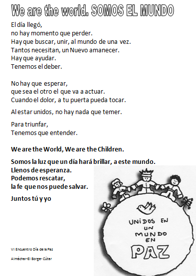 AULA DE MúSICA: WE ARE THE WORLD-SOMOS EL MUNDO