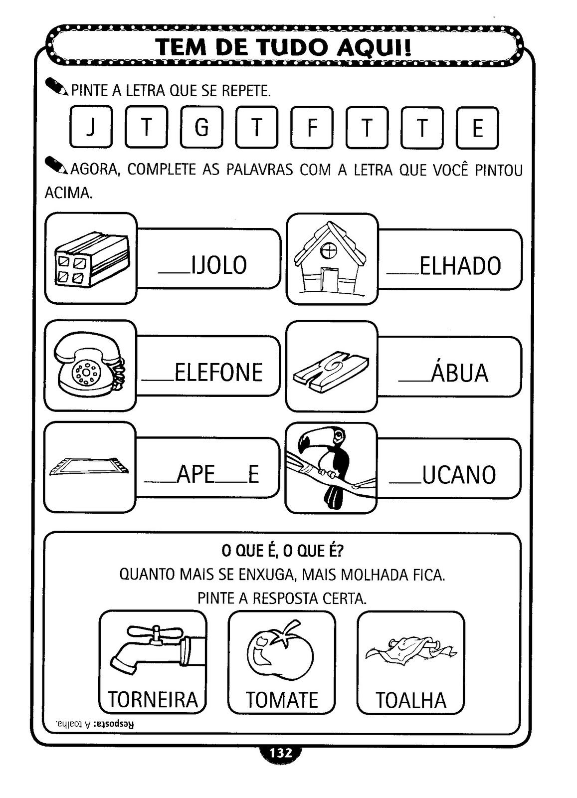 Atividade De Alfabetização Letra T - RETOEDU